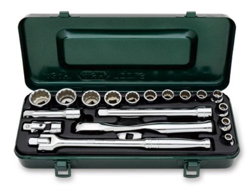 ASAHI TOOLS 3/8in Socket Wrench Set VO3121 19-pc set 1.9kg With Metal ...