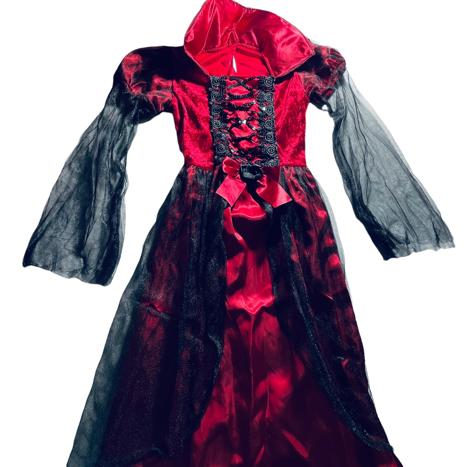 Vampire Dress Girls Medium Halloween Costume Red Blac… - Gem