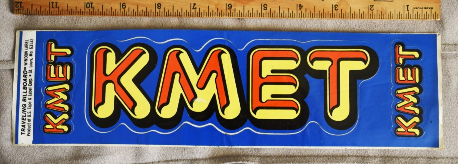 Vintage KMET LA Defunct Hard Rock Radio Station Bumper Sticker 1985 | eBay