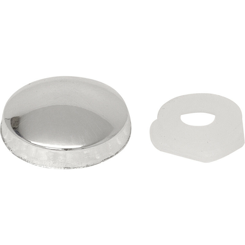2 PIECE PLASTIC DOME SCREW COVER CAP CHROME WHITE - PLASTIDOME CAPS ...