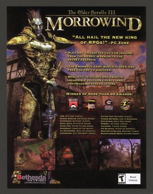 The Elder Scrolls III 3 Morrowind PC Xbox 2002 Promo Ad Art Print ...