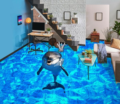 3D Dolphin Pool 3214 Floor WallPaper Murals Wall Print Decal AU Zoe | eBay