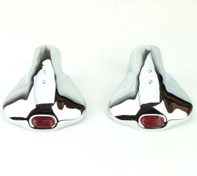 Vintage Red Jewel Chrome Steel Exhaust Tail Pipe Deflector Tip Cover ...