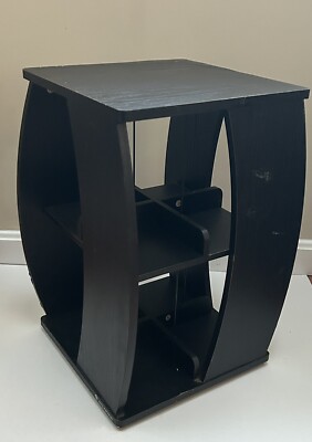 Atlantic Black Rotating Spinning Shelf Carousel Media DVD Storage Tower ...