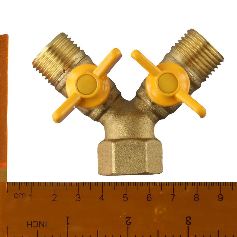 2 Way Connectors Brass Water Splitter Strength Y Valve Washing Machine ...