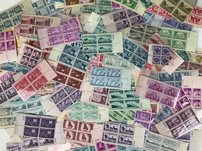 US PLATE BLOCK Stamp Collection Lot of 25 Blocks MNH Most 3¢ ~ SEE ...