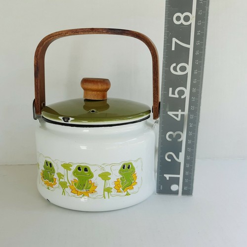 Vintage 1970's Sears Tea Kettle Pot Neil The Frog Green Japan SEE READ ...