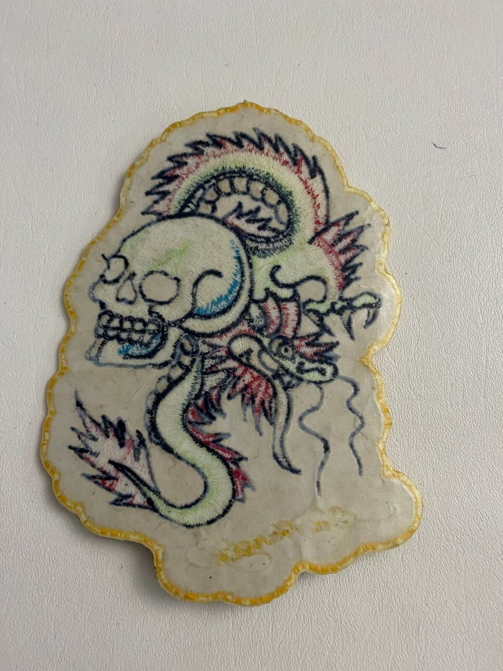 Deadstock Ed Hardy Dragon Logo Iron On Patch Appliqué Embroidered ...