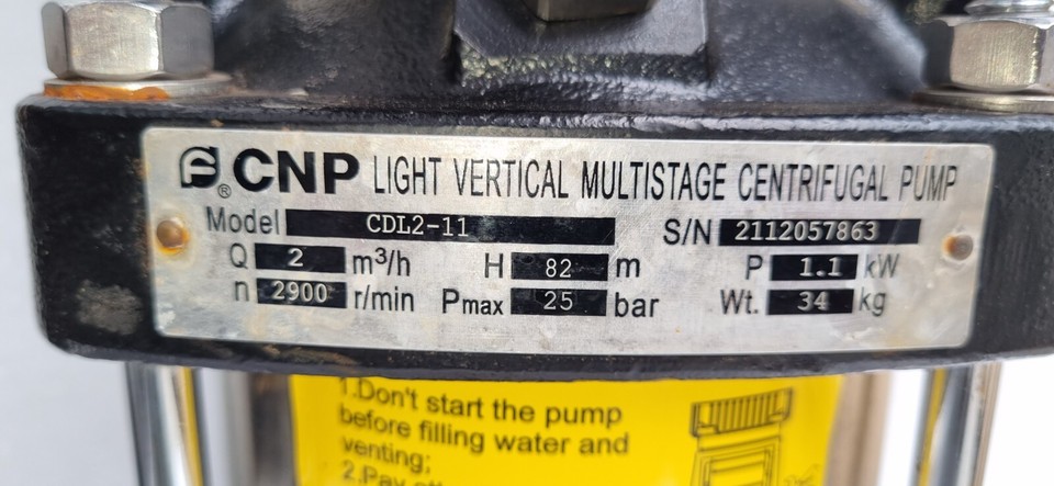 CNP LIGHT VERTICAL MULTISTAGE CENTRIFUGAL PUMP CDL2-11 /CDL 2-11 #1 | eBay