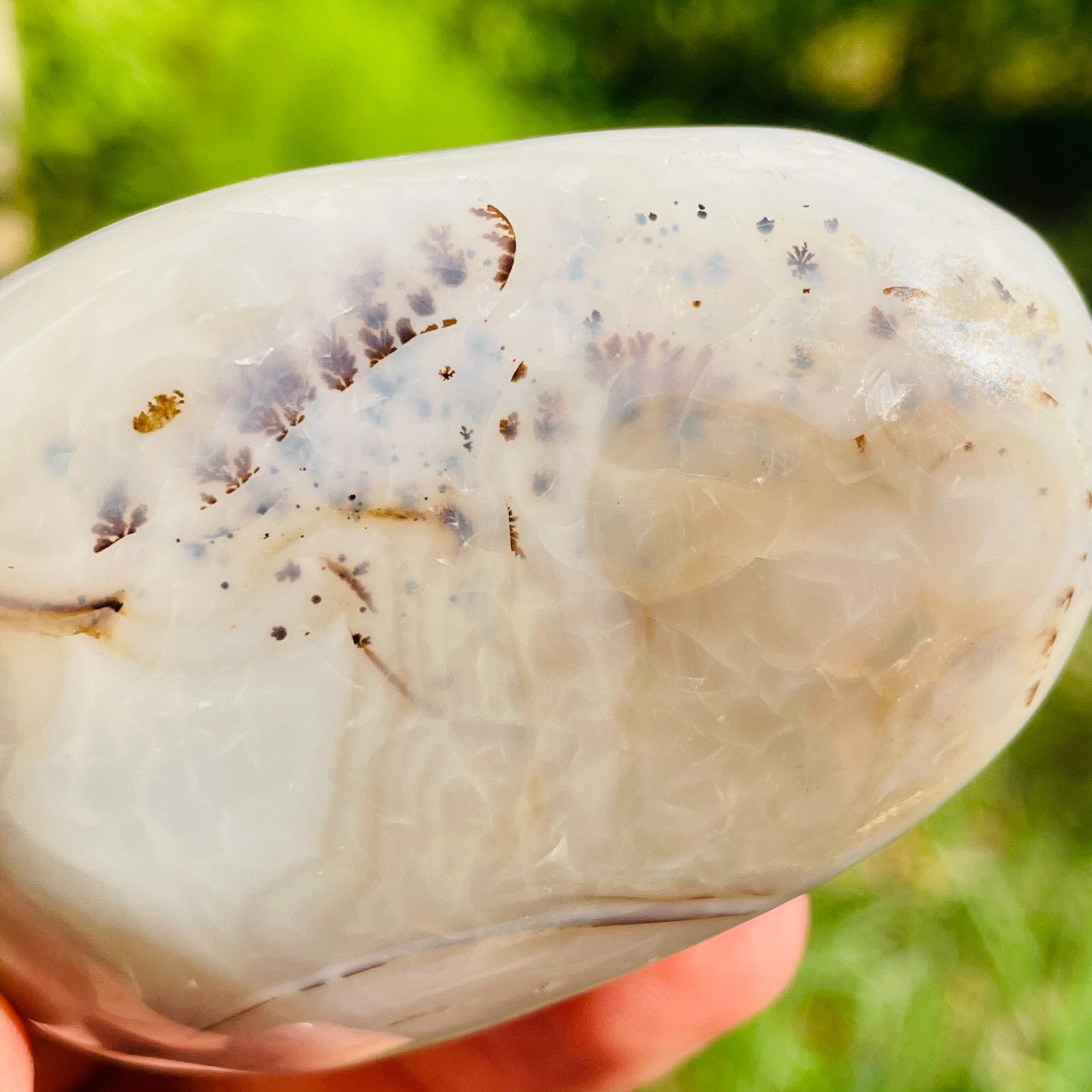 143g Dendritic Chalcedony Quartz Agate Crystal Palm Stone Picture ...