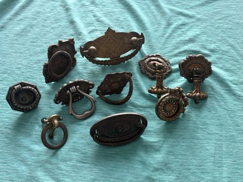 Lot of 10 Mixed /Vintage Hardware Furniture Drawer Pulls Handles Metal ...