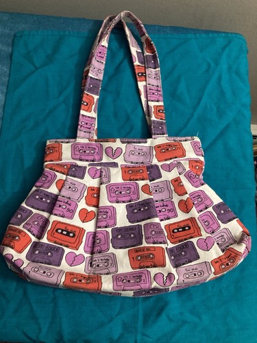 80’s Retro Cassette Tape Pattern Cloth Handbag. | eBay