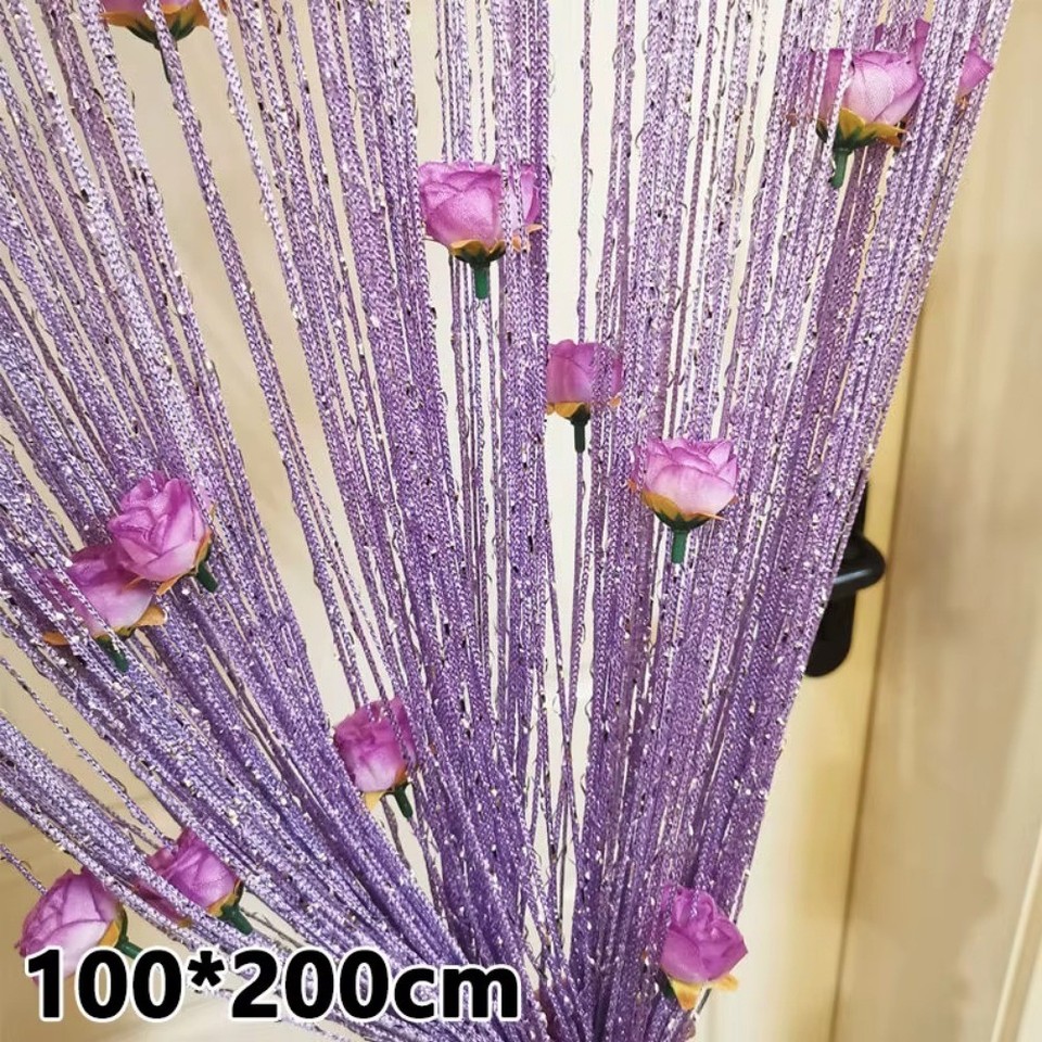 Rose Flower Vestibule String Curtains Divider Curtains Home Decoration ...
