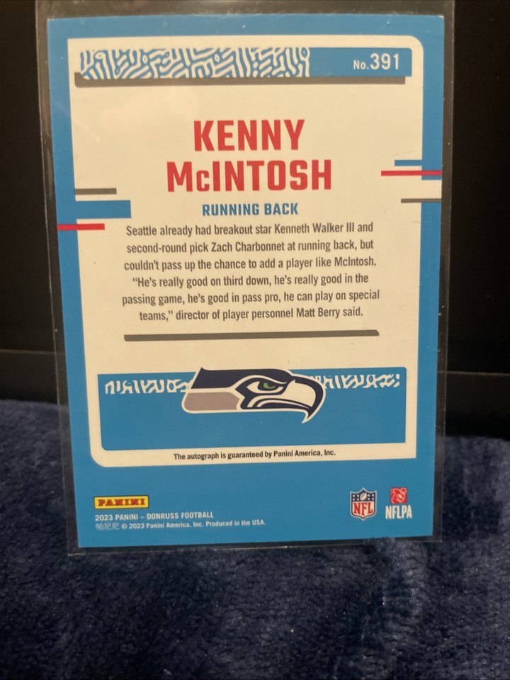 2023 Panini Donruss - Rated Rookie Kenny McIntosh #391 Green Autographs ...