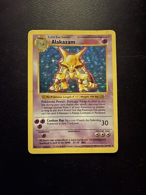 Pokémon TCG Alakazam Base Set 1/102 Holo Shadowless Holo Rare | eBay
