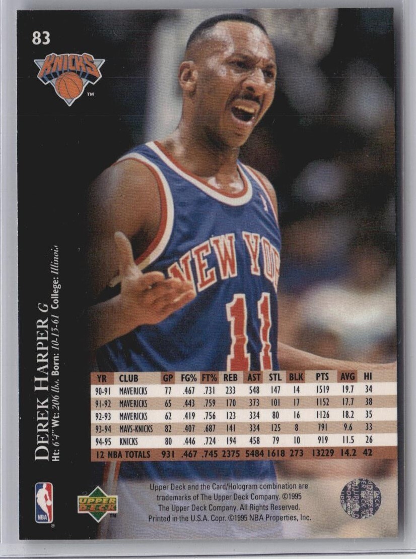 1995-96 Upper Deck - #83 Derek Harper for sale online | eBay