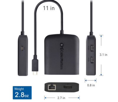 Cable Matters USB-C to DisplayPort Multiport Adapter Power Delivery ...