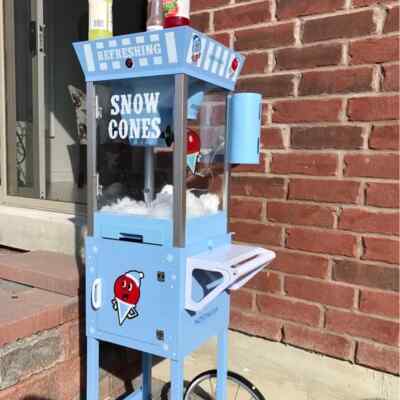 Large Snow Cone Cart Shave Ice Maker Machine Vintage Retro Street Stand ...