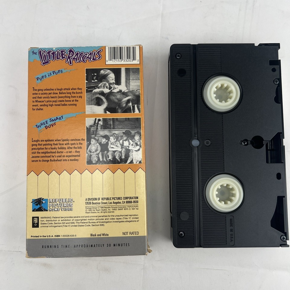 The Little Rascals • Pups Is Pups / Three Smart Boys • VHS (1991 ...