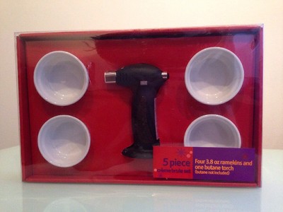 5 Piece Creme Brule Set, Four 3.8 Oz Ramekins And Butane Torch | eBay