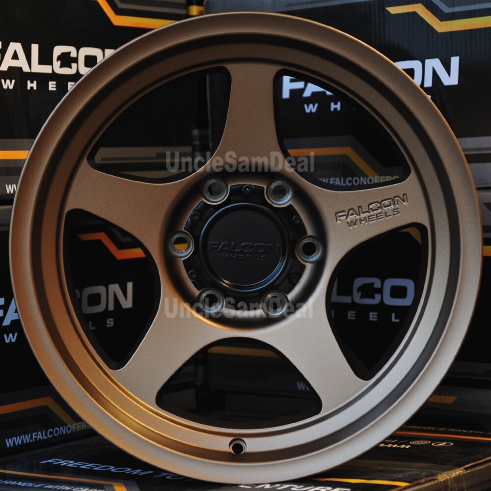 17x9 6x139.7 6x5.5 0 OFFSET FALCON T2 MATTE BRONZE 5 SPOKES TRUCK ...
