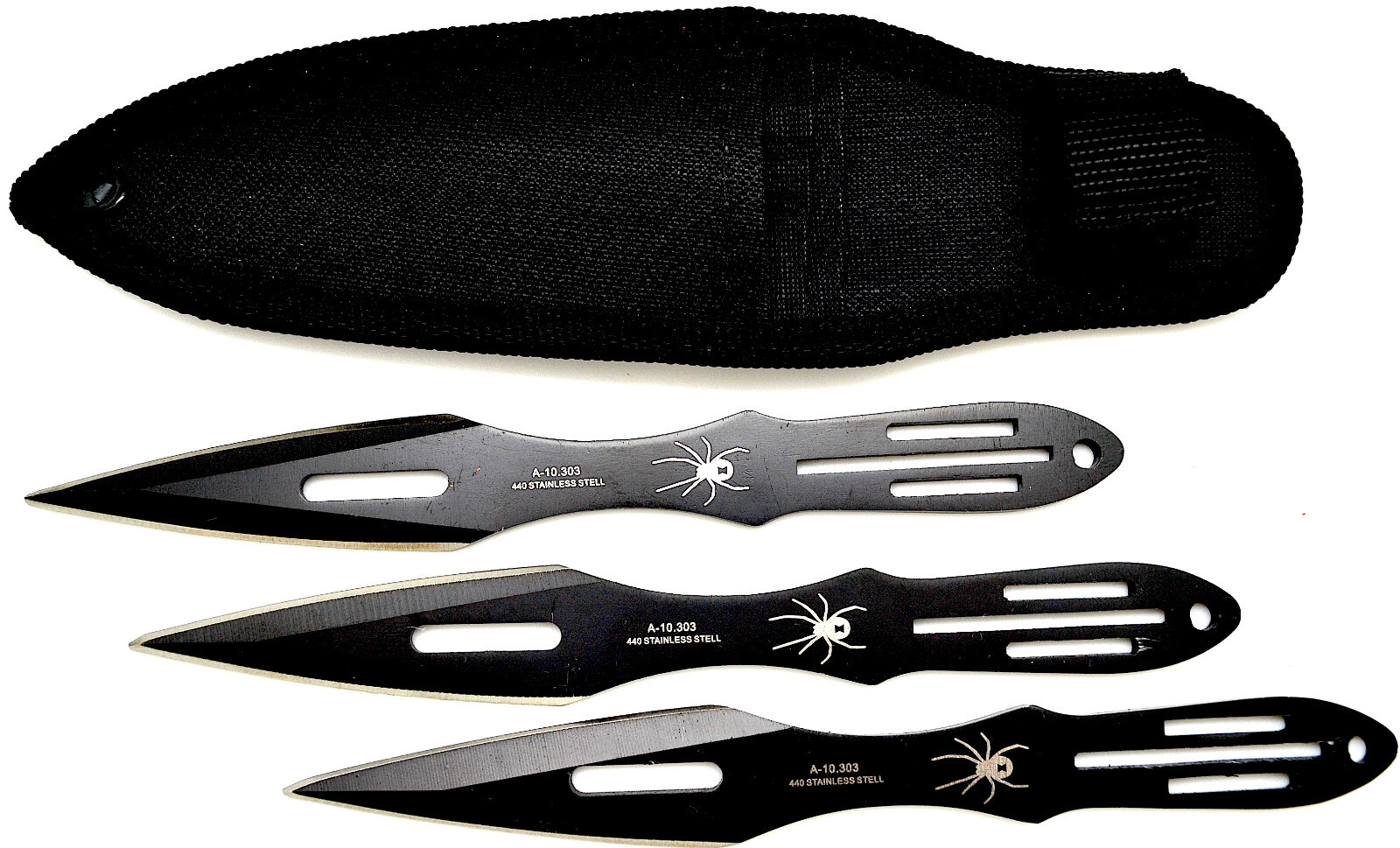 6 1/2" NEW 3 Pc AEROBLADES Black WIDOW THROWING KNIVES Throw Knife ...