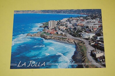 Chrome Postcard showing an Aerial View of La Jolla, San Diego County ...