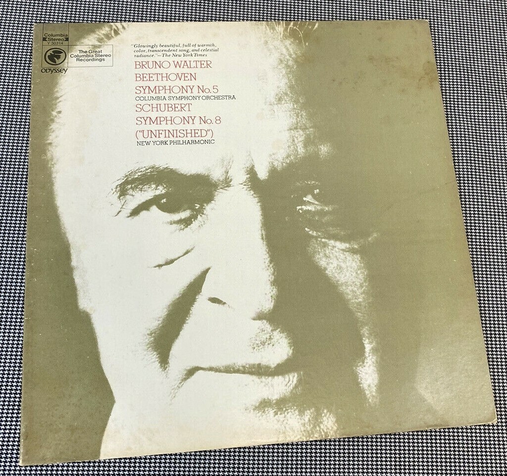BRUNO WALTER CONDUCTS BEETHOVEN No 5 & SCHUBERT No.8 - VINYL RECORD (TA ...