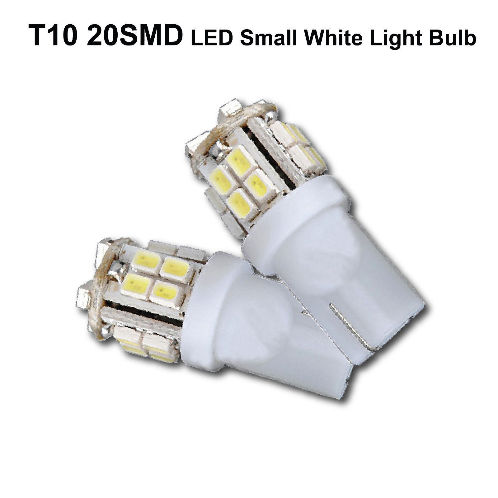 8pcs of T10 20 SMD 6000K LED Small White Light Bulb - 194 168 2825 W5W ...