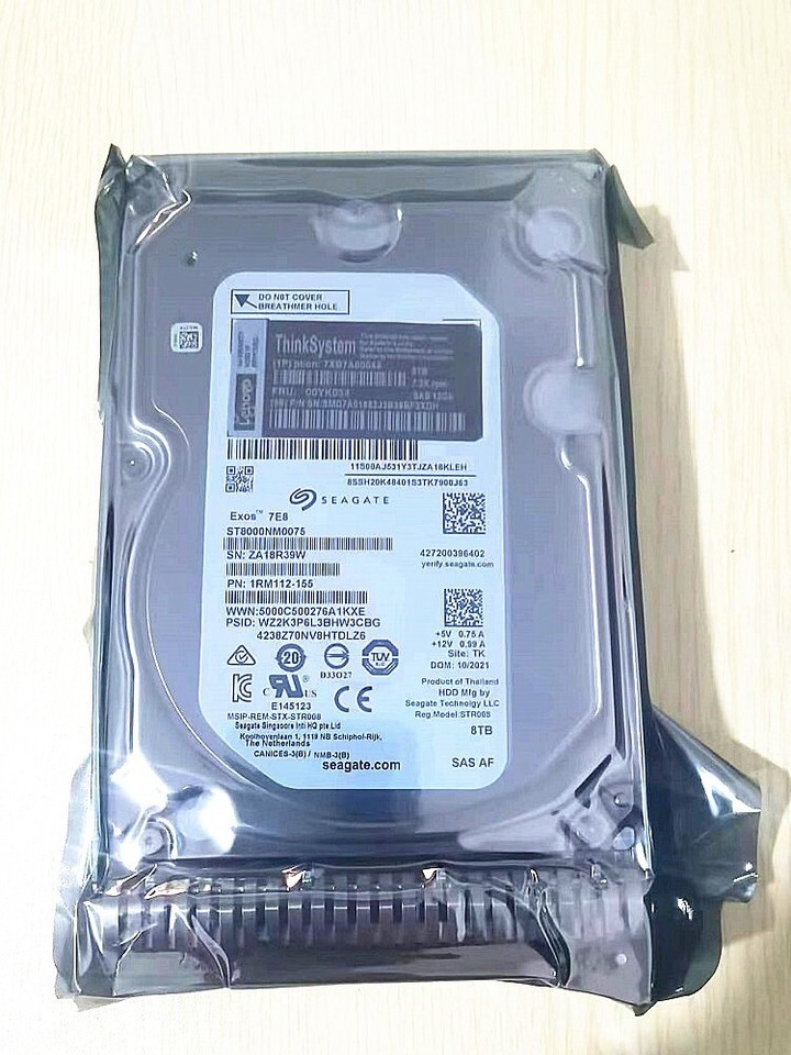 NEW Lenovo/IBM 00YK034 7XB7A00045 3.5 in 8TB 7.2K SAS 12G SR550 SR650 ...