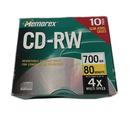 CD-RW discs Memorex New Package 10 Pack 700 MB 80 Minutes | eBay