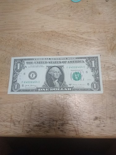 🔥 BINARY RADAR REPEATER NOTE - Rare Fancy Serial Number 2017 $1 Bill ...