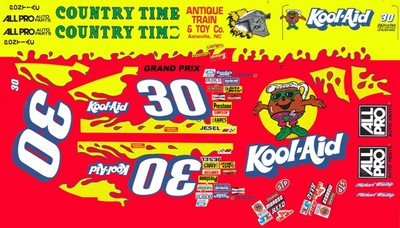 #30 Michael Waltrip Kool-Aid 1/32nd Scale Waterslide Nascar Decals | eBay