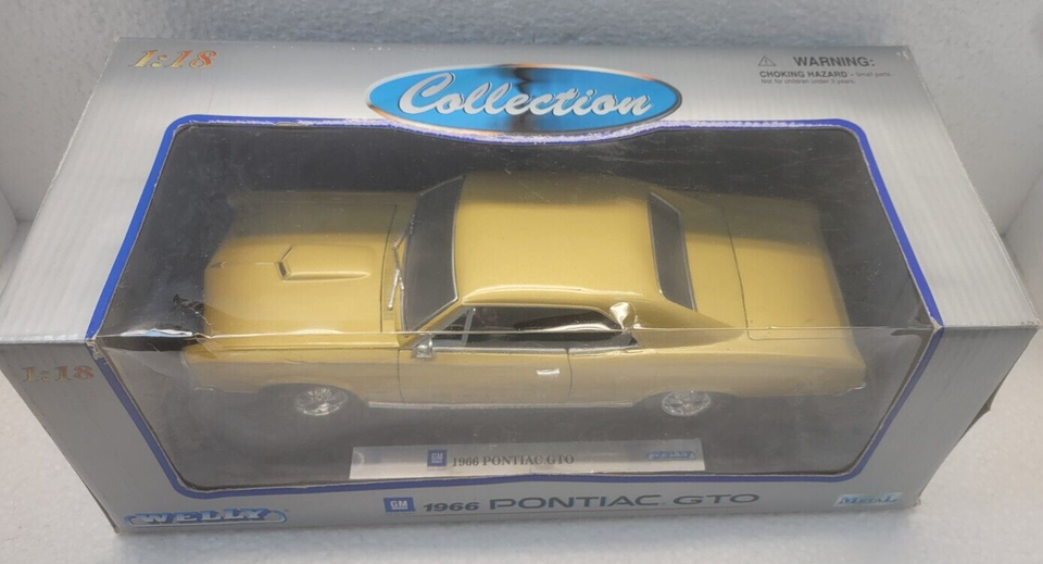W/ Box Yellow Welly 1965 PONTIAC GTO 1:18 Metal Diecast Car With Box ...
