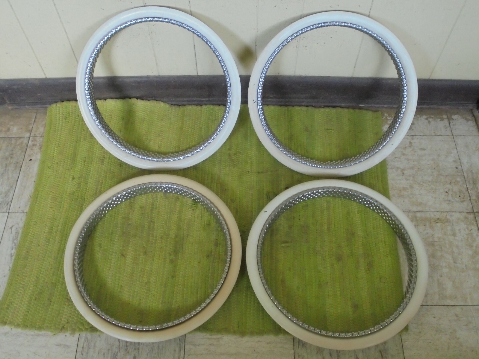 NOS 59-64 Ford ROTUNDA White Wall Trim Beauty Rings 14" Wheel Hubcap ...