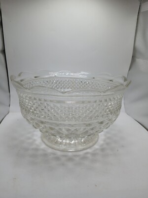 Vintage Anchor Hocking Wexford Pattern, Clear Glass, Footed 10x6 ...