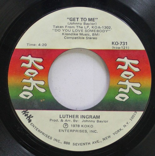 Soul 45 Luther Ingram - Get To Me / Trying To Find My Love On Koko ...