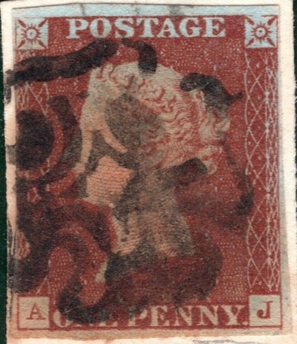 GB QV 1841 PENNY RED Imperf SG.8 1d Plate 12 (AJ) *STATE 2* Piece c£275 ...