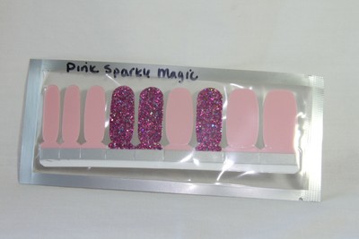 Nail Polish Strips (new) PINK SPARKLE MAGIC - 18 STRIPS, PLAIN ...