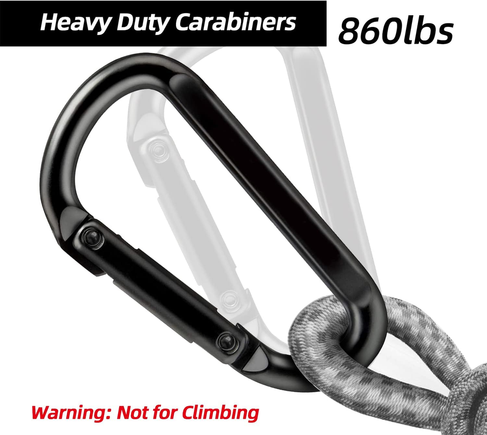 EZYA Heavy Duty Carabiner Clips, 860Lbs - 3" Iron Carabiners for Keys ...