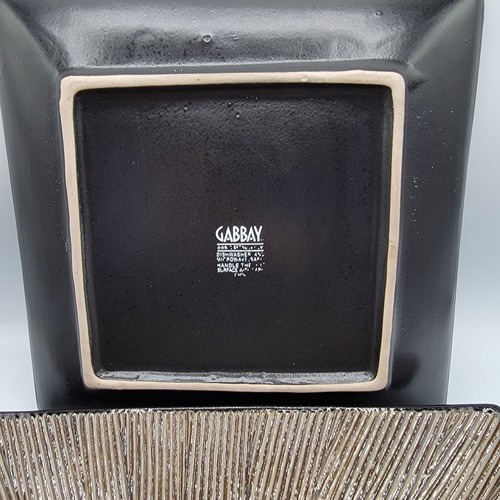 GABBAY Square 2 Pc Dinner & Lunch Plate Set. Rustic Brown Black ...