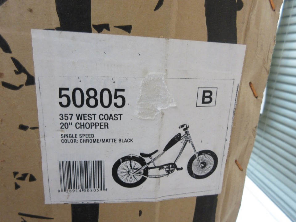 Rare West Coast Choppers 50805 357 20" Chopper Chrome / Matte Black ...
