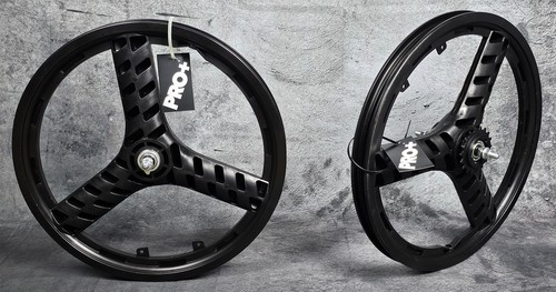 PRO+ 20" BICYCLE GT STYLE MAG WHEELS 3 SPOKE BLACK FOR BMX BICYCLES ...