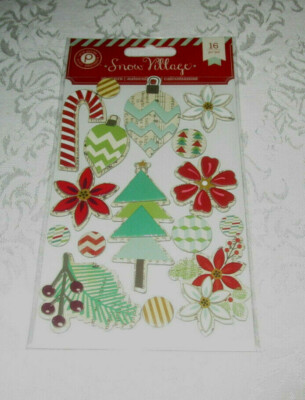 Snow Village Pink Paislee Stickers 16 Pieces Dimensional Holiday ...