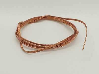 Scalextric slot car copper braid .75 mm2 2.5mm wide .5mm thick 15a ...