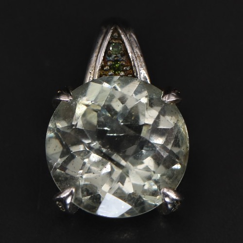 Sterling Silver - DESIGNER BBJ Green Diamond & Prasiolite Necklace ...