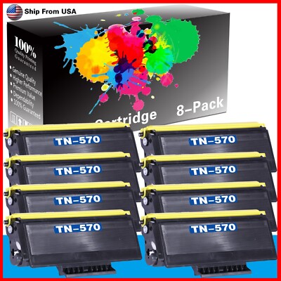 8-Pack TN570 TN 570 Black Toner Cartridges fit for DCP-8045DN HL-5140 ...