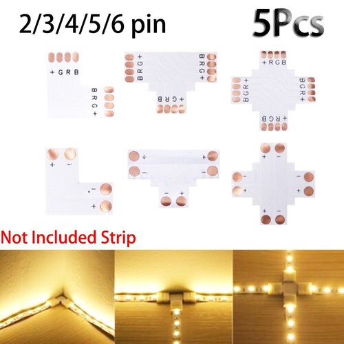 2pin 3Pin 4pin 5pin 6Pin L T X Shape LED Strip Corner Connector PCB ...