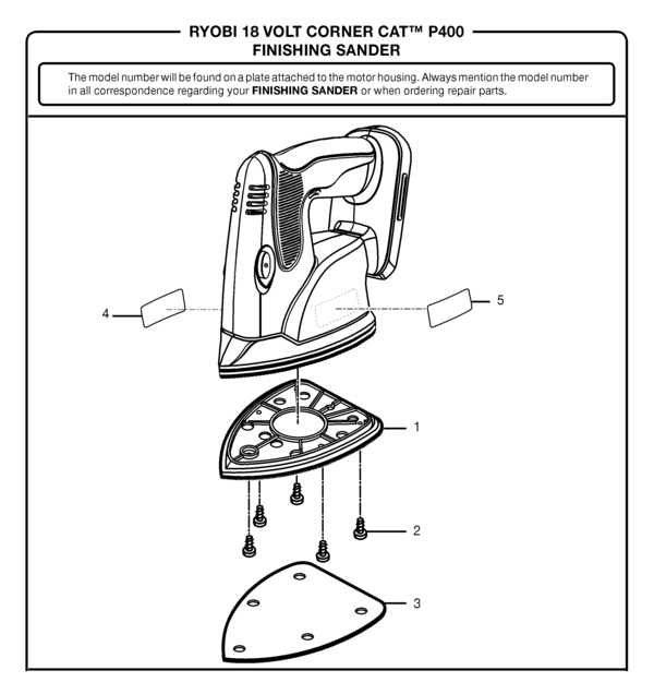 2x Mouse Pad Replace For Ryobi Corner Cat Sander 039065005001 Backing ...