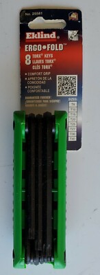 Eklind Torx Wrench Set - No. 25581 Ergo Fold 8 Hex Keys - Green Unikey ...